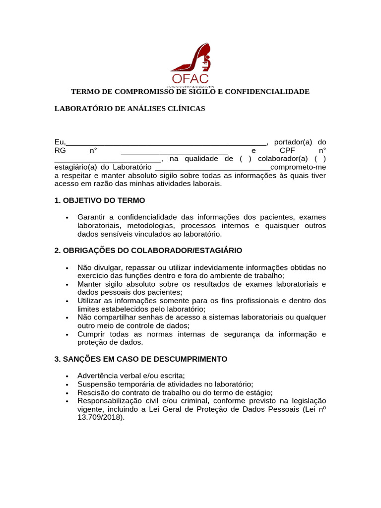 Termo de Compromisso de Sigilo e Confidencialidade | PDF