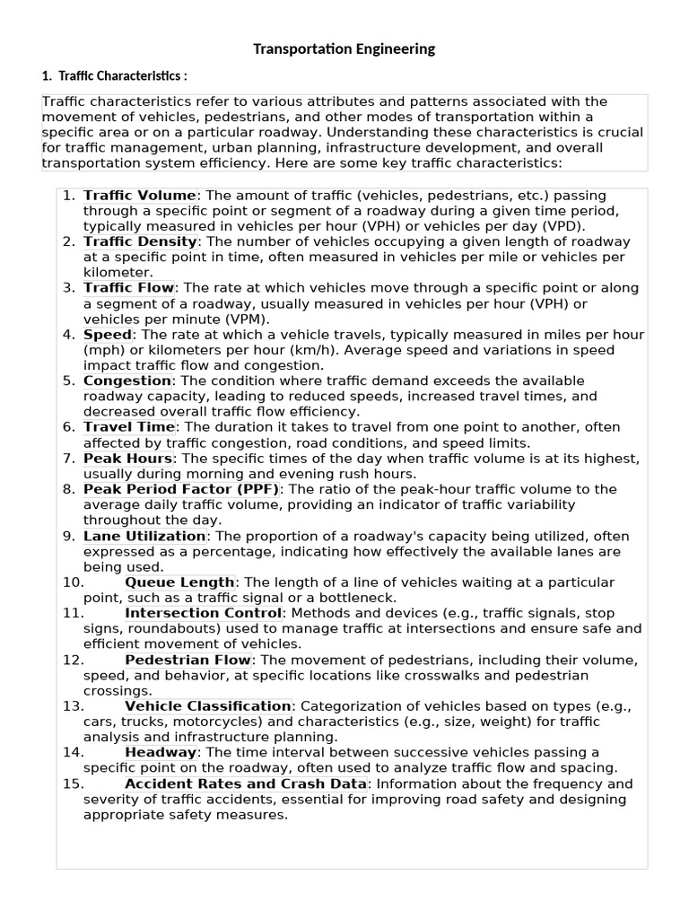 Transportation Engineering 2 | PDF | Traffic | Road Surface