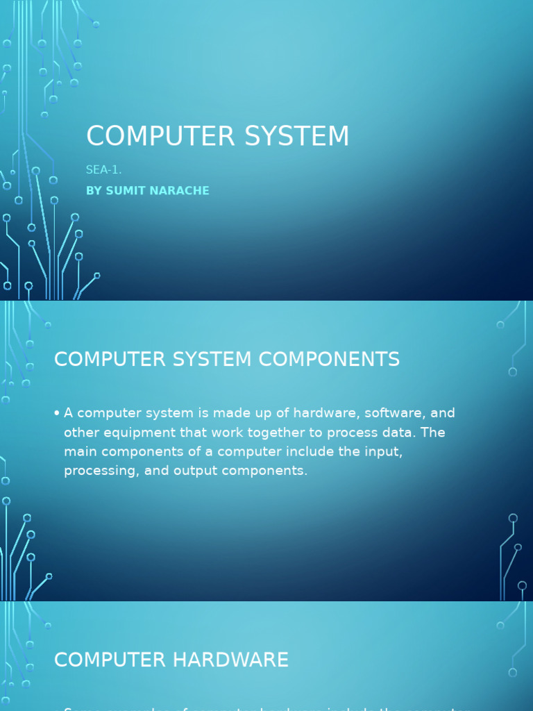 Overview of Computer System Components | PDF