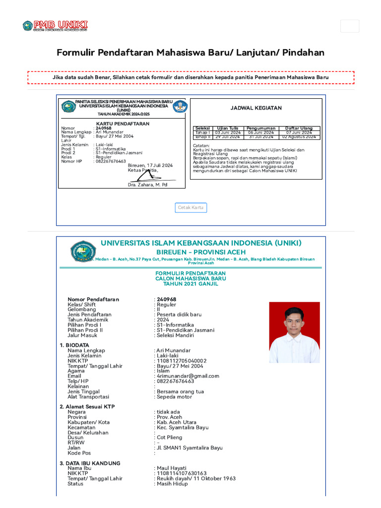 PMB Online - Uniki | PDF