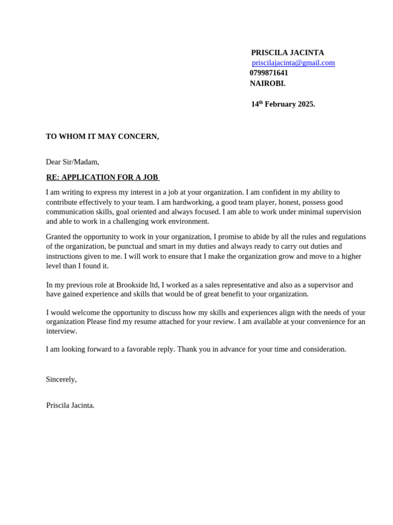 Application Letter | PDF