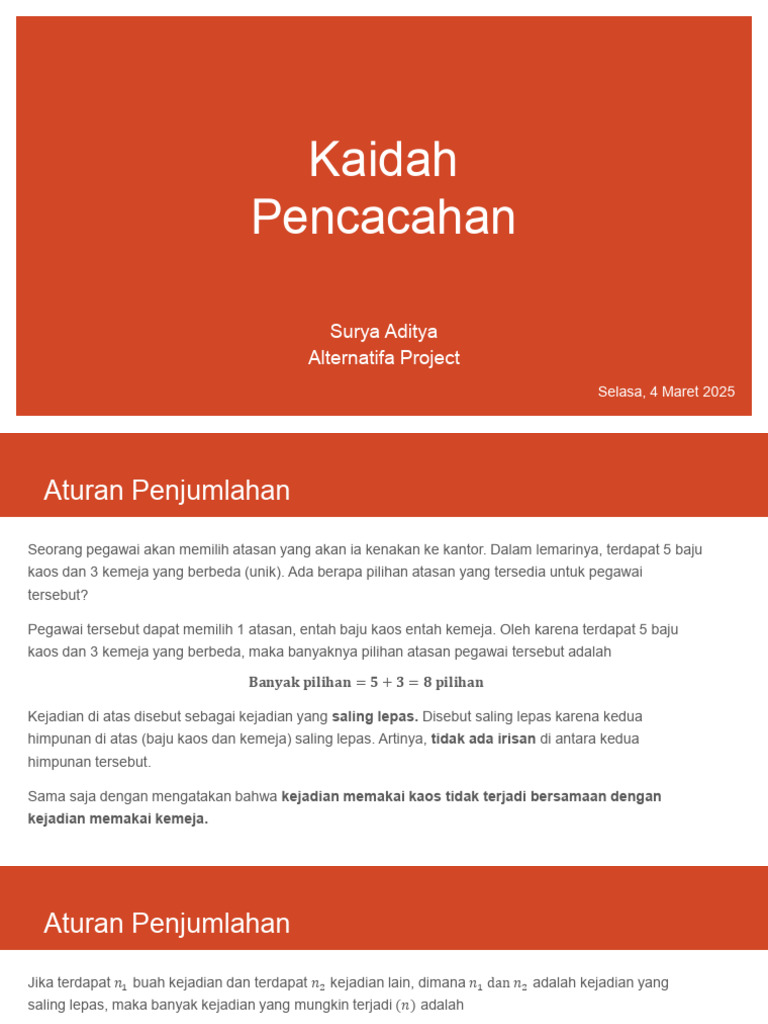 Kaidah Pencacahan | PDF