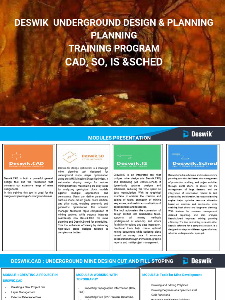 Deswik Underground Design Training Program | PDF | Computer Aided ...
