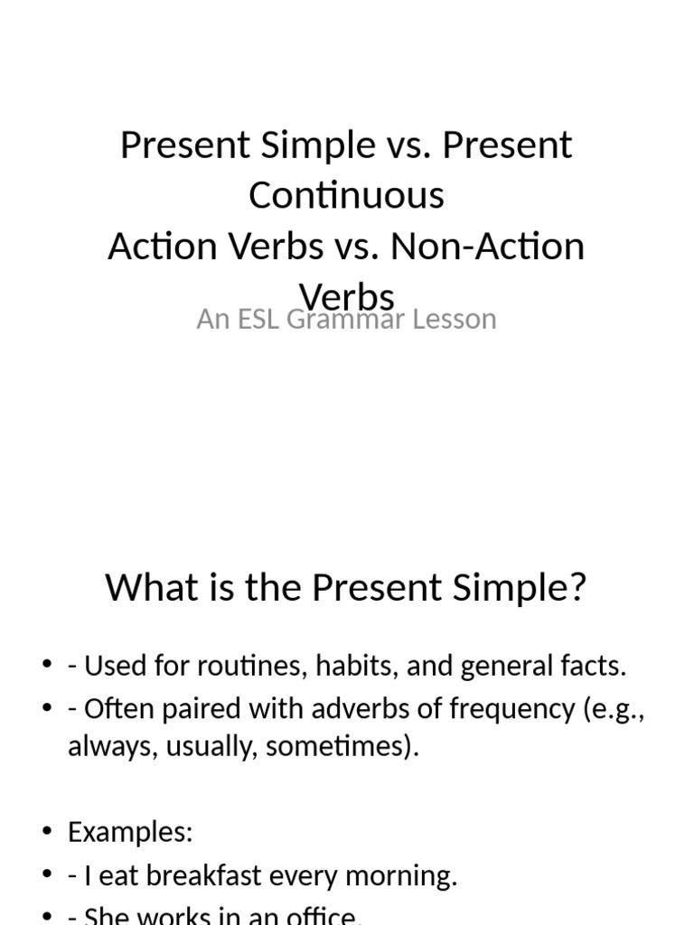 Present_Simple_vs_Continuous_and_Action_vs_NonAction | PDF