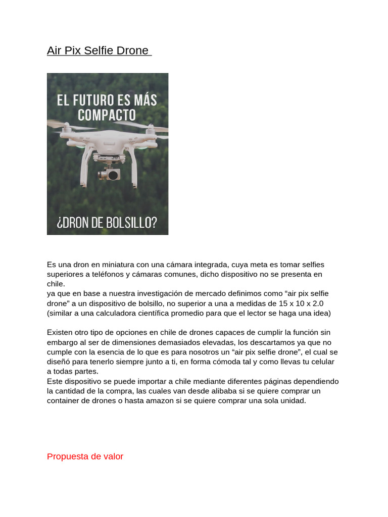 Air Pix: Dron Compacto para Selfies | PDF | Mercado (economía) | Publicidad