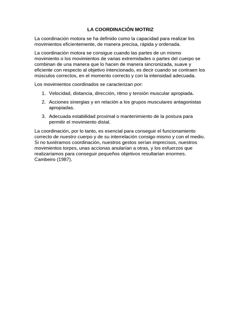 coordinacion motriz | PDF
