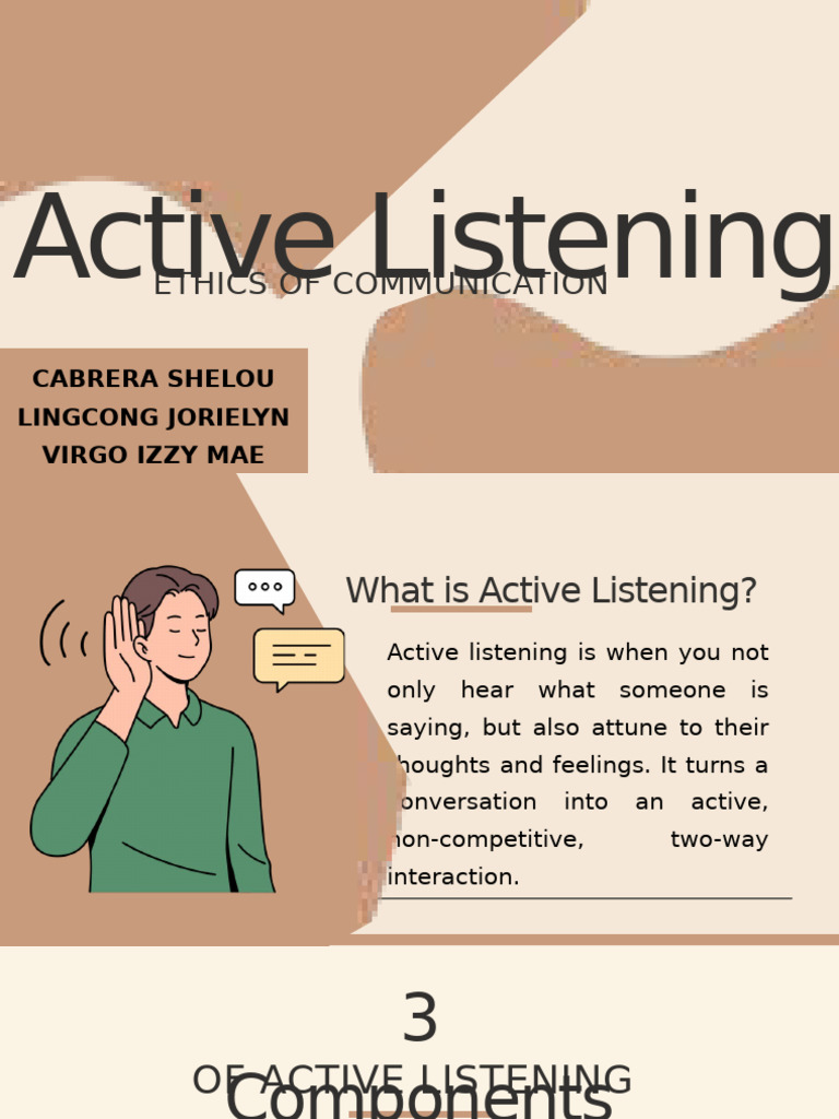 Active Listening Ethics of Communication (G8) | PDF | Feeling | Empathy