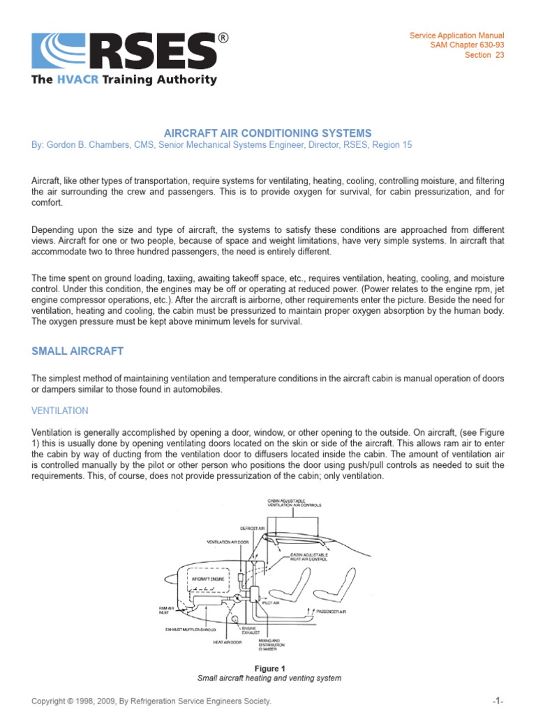 Aircraft Air Conditioning Systems | PDF | Air Conditioning | Atmosphere ...