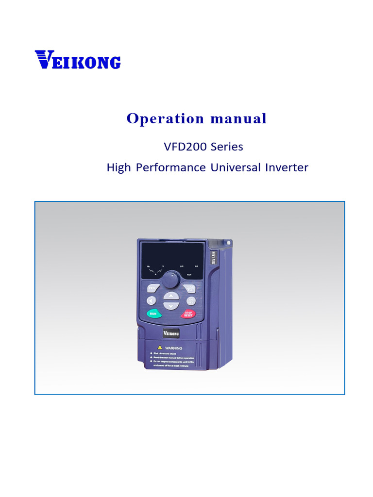 VEIKONG VFD200 Micro AC Drive Operation Manual | PDF | Alternating ...