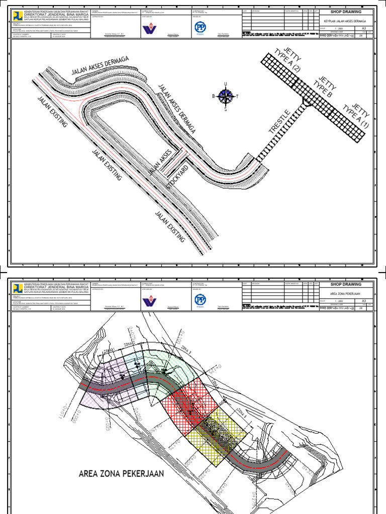 Gambar Jalan Akses Dermaga SHOP DRAWING | PDF