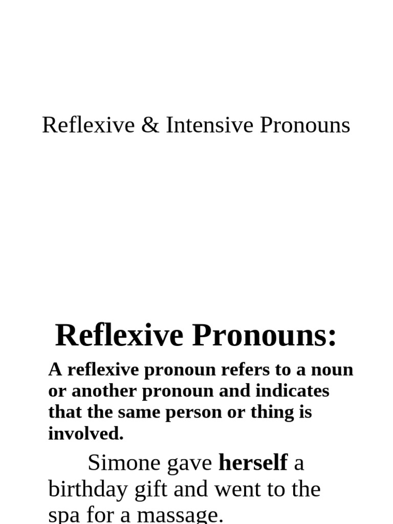 Understanding Reflexive & Intensive Pronouns | PDF