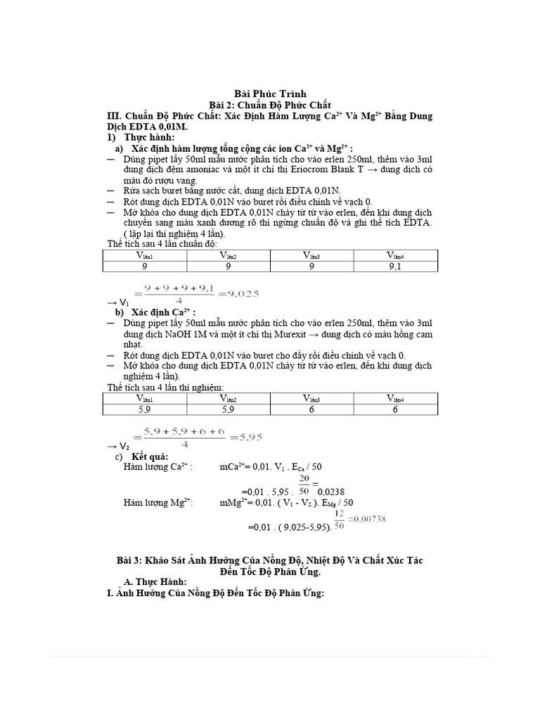 Phuc Trinh Hoa Bai So 2 Mon Hoa Hoc Dai Hoc y Duoc Can Tho 103004 | PDF