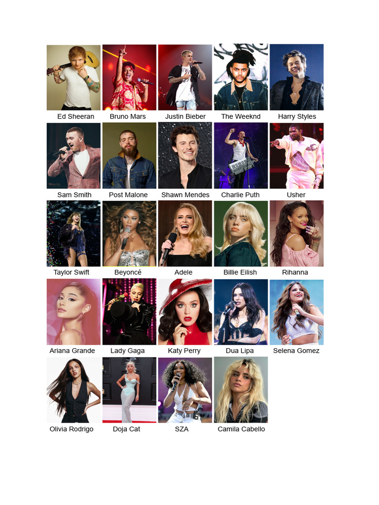 guess the singers 1 | PDF
