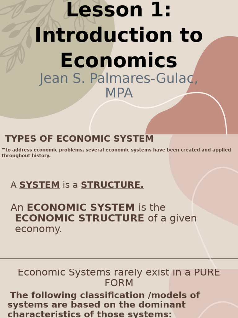 Lesson-1-Introduction-to-economics-FINAL | PDF | Economics | Neoclassical Economics
