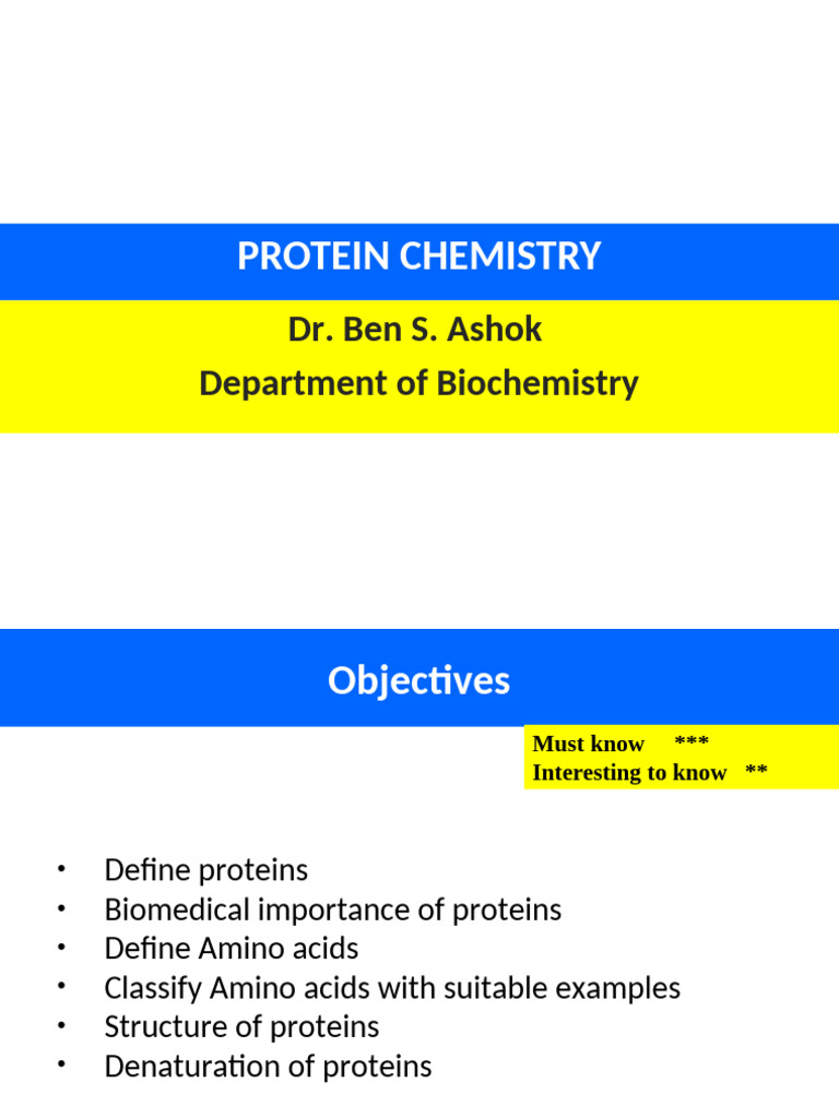 Protein Chemistry - CBCS | PDF | Amino Acid | Proteins
