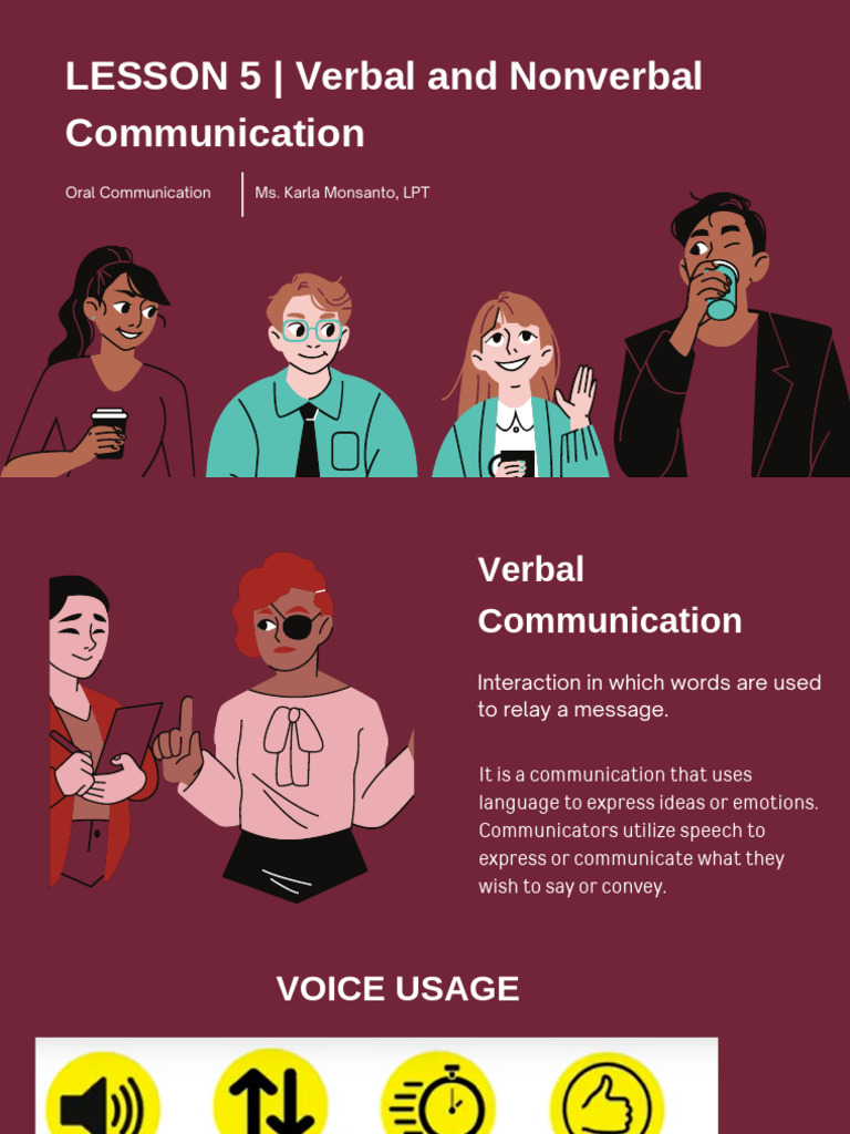 LESSON 5 Verbal and Nonverbal Communication 2 PDF | PDF | Communication ...