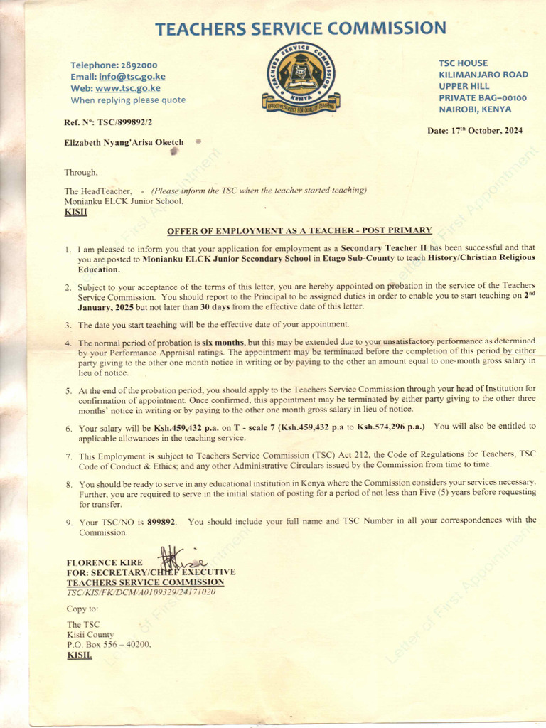 Appointment Letter | PDF