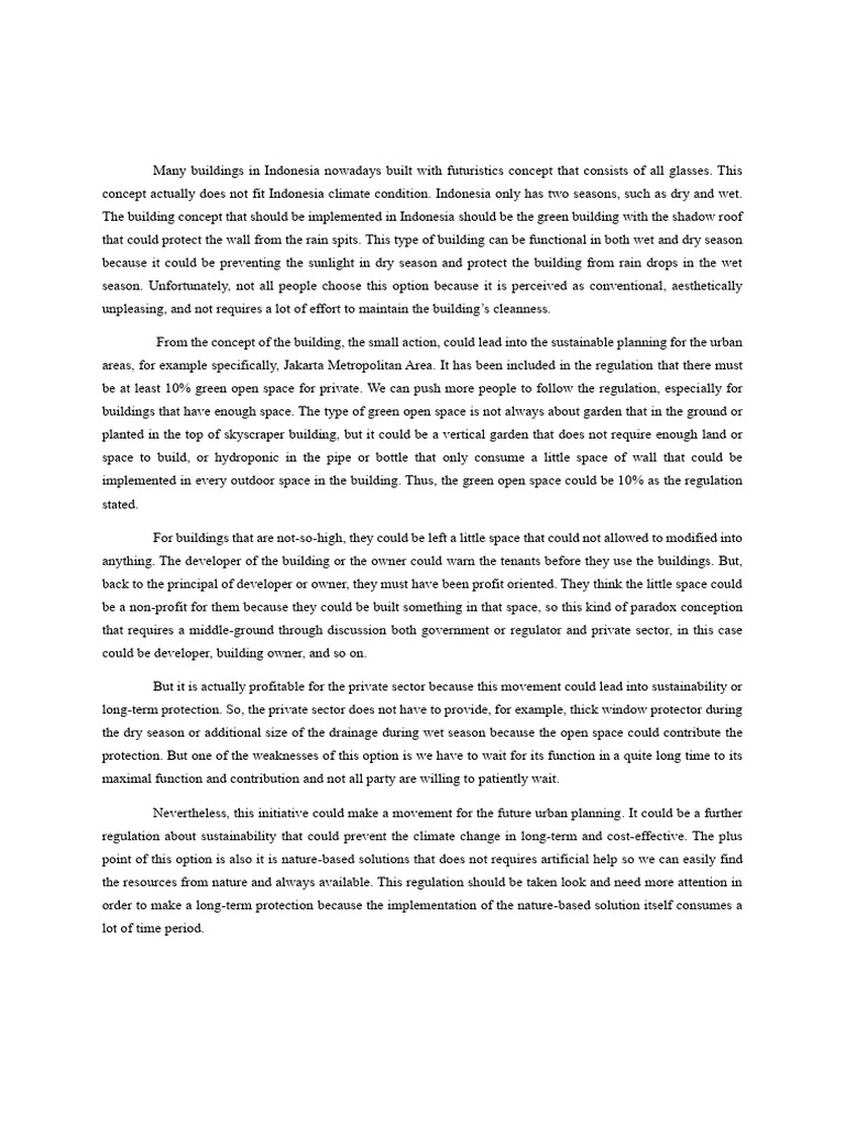 CCaSS-Essay-Yohana Romauli Sayekti Hasibuan | PDF | Building | Green Building