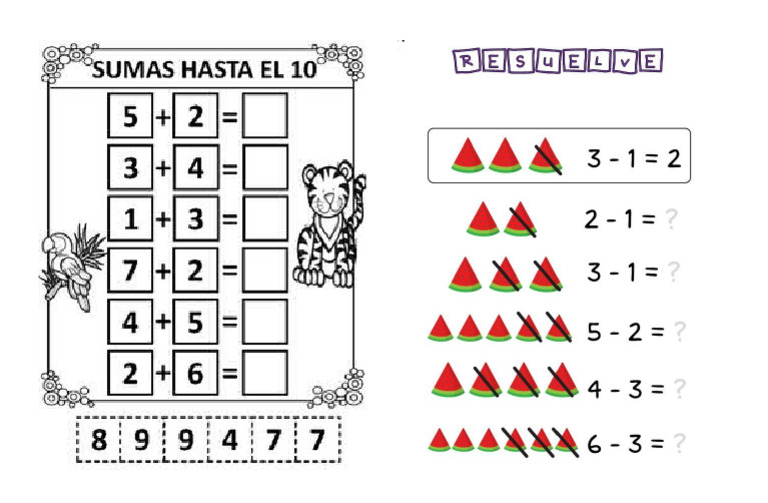 SUMA Y RESTA AL 10 | PDF