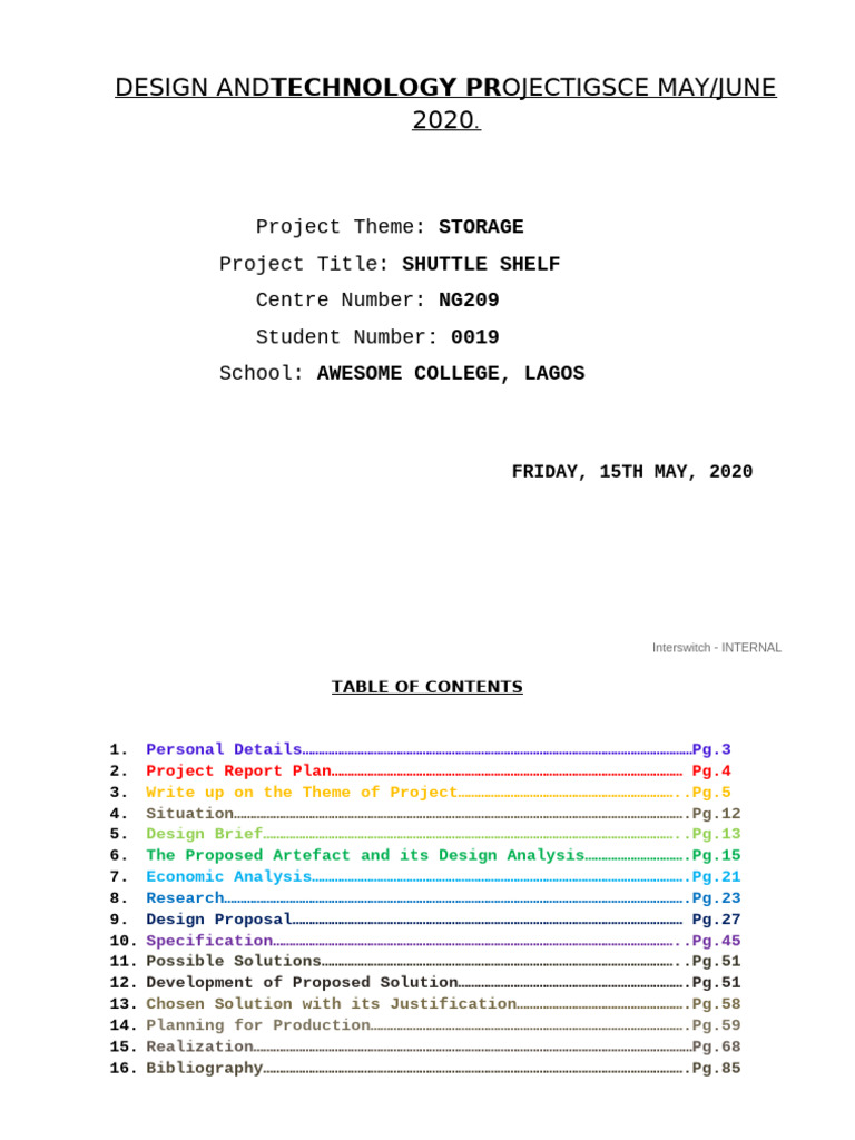 Design and Technology Project Final & Submitted | PDF | Bookcase | Plywood
