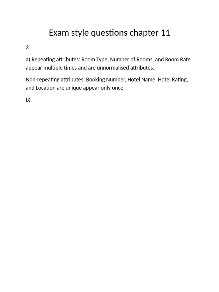 Exam Style Questions Chapter 11 | PDF