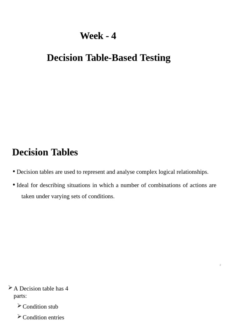 Week - 4 Decision-Table-Based-Testing | PDF | Logic