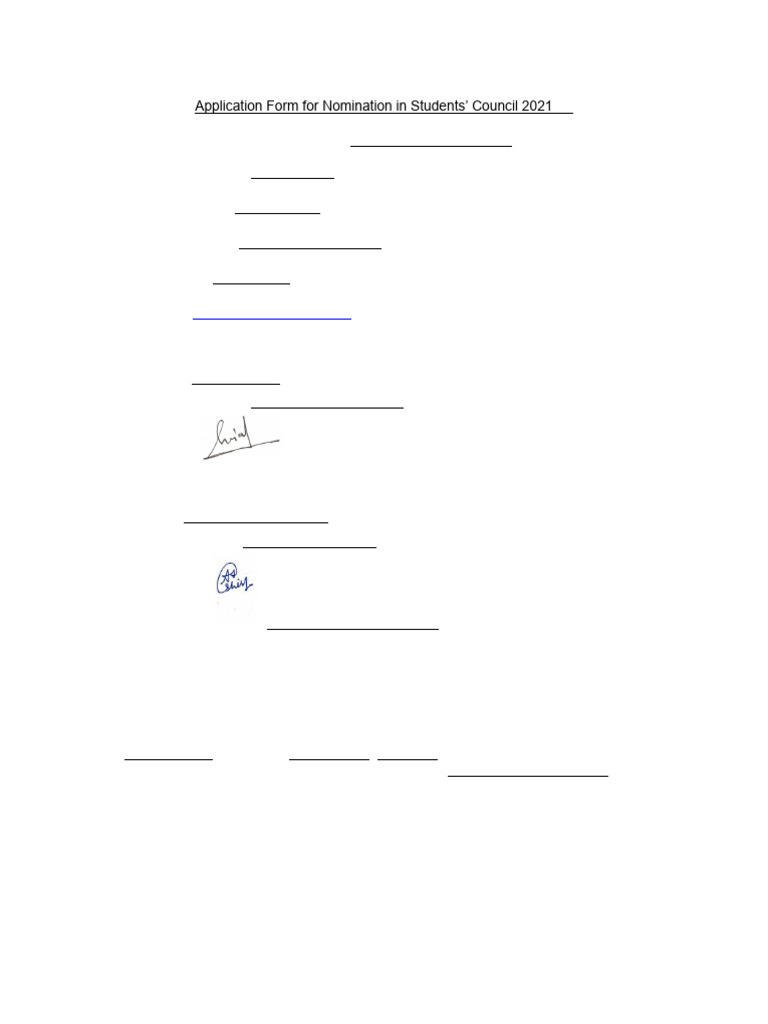 Election Nomination Form 2021-22 - ISHA GOYAL - 2NDYEAR | PDF