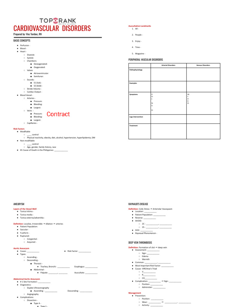 Cardio Enhancement Handouts (8 HRS) | PDF | Diseases And Disorders ...