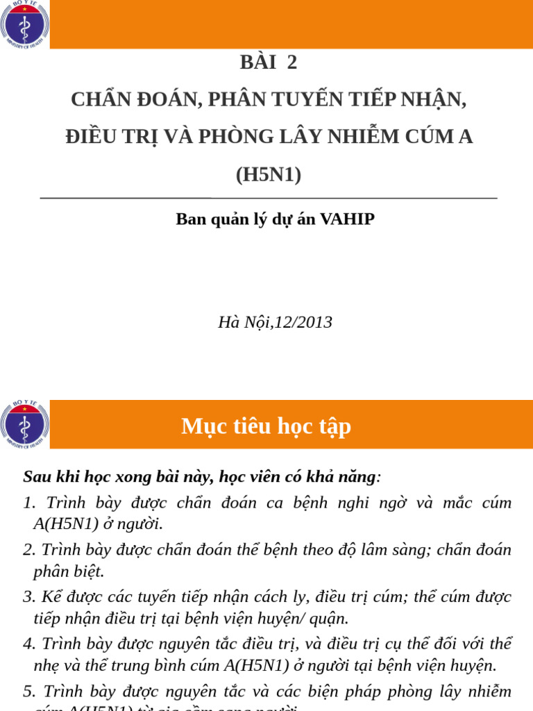 (123doc) Bai 2 Chan Doan Phan Tuyen Tiep Nhan Dieu Tri Va Phong Lay Nhiem Cum A o Nguoi | PDF