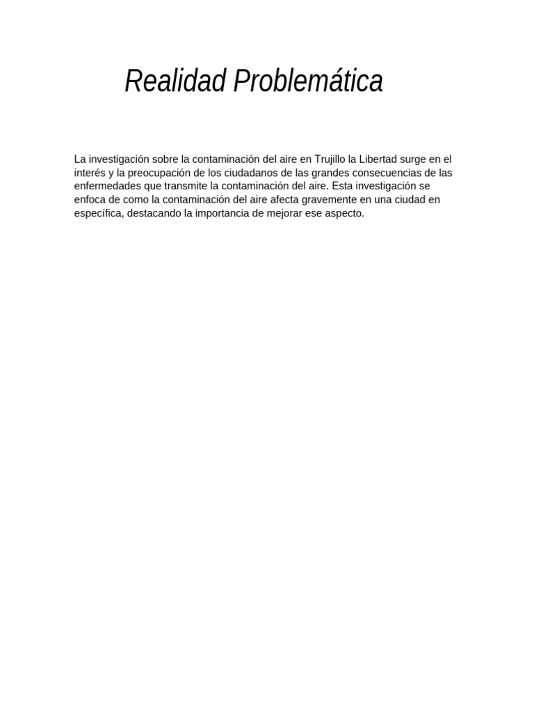 Realidad Problematica | PDF