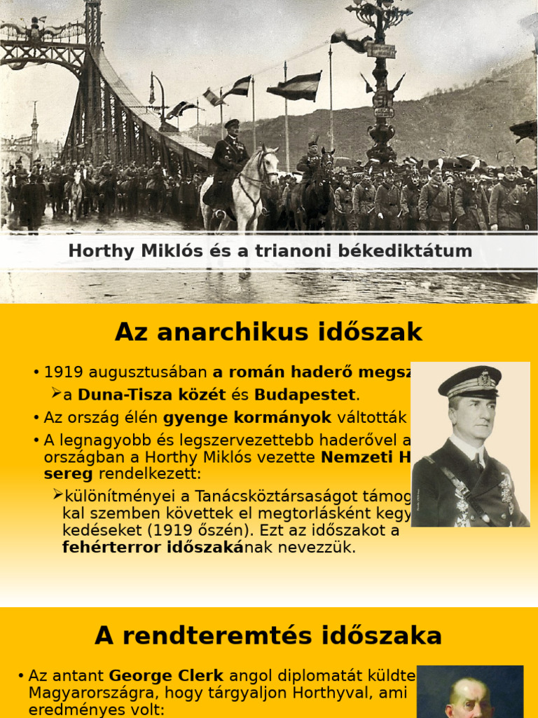 Horthy Miklós És A Trianoni Békediktátum | PDF