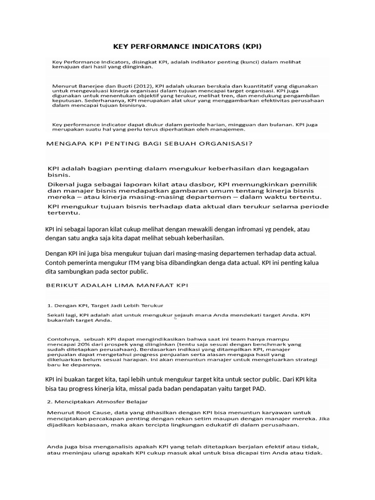 Key Performance Indicators | PDF