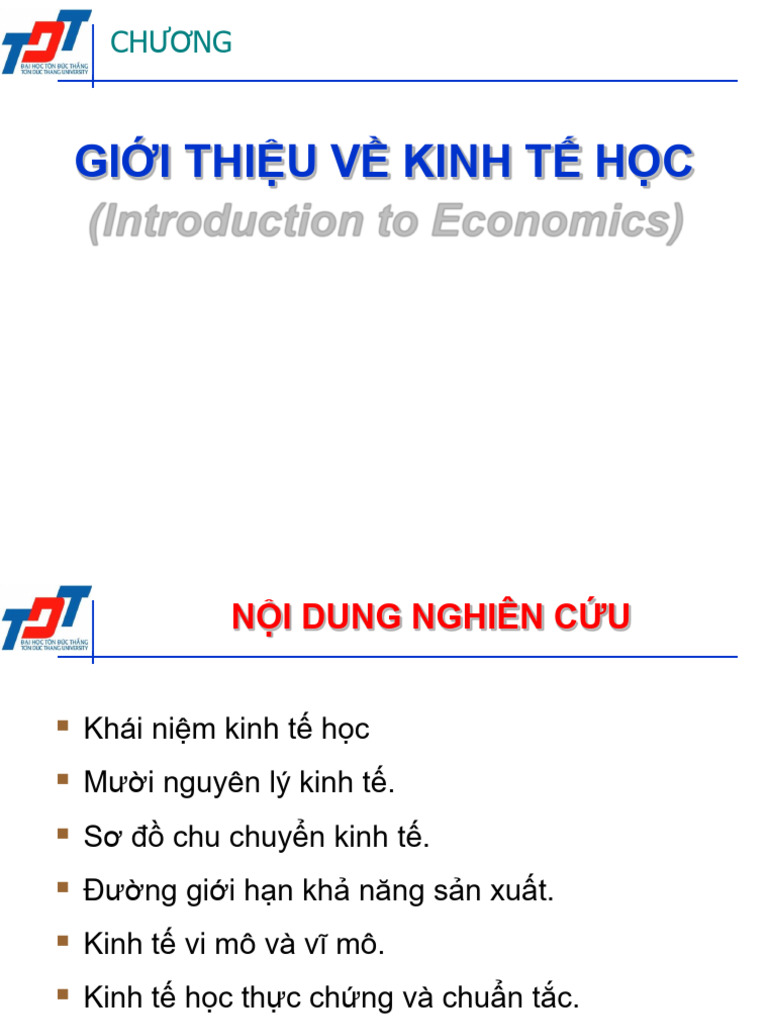 Chuong 1 - Gioi Thieu Kinh Te Hoc | PDF
