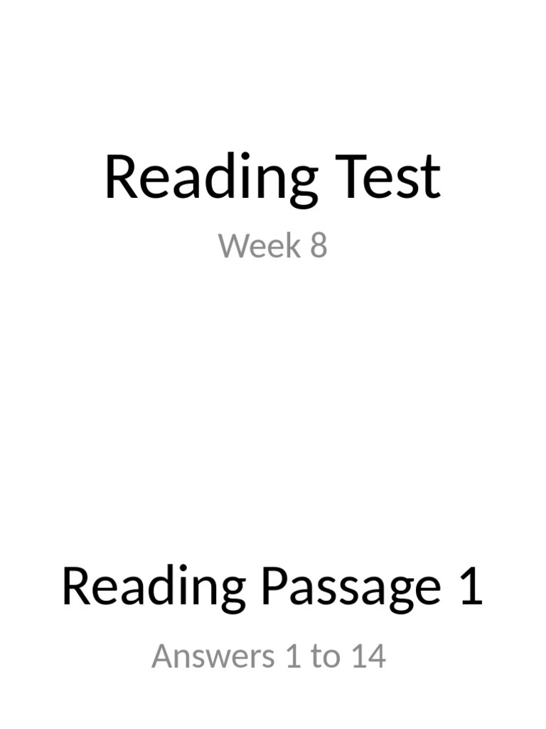 Reading Test - Week 8 - Feedback | PDF | Occupational Safety And Health ...