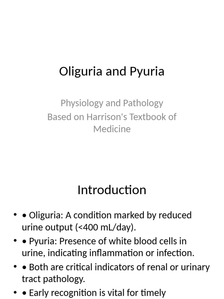 Oliguria and Pyuria Presentation Updated | PDF | Sepsis | Urinary Tract Infection
