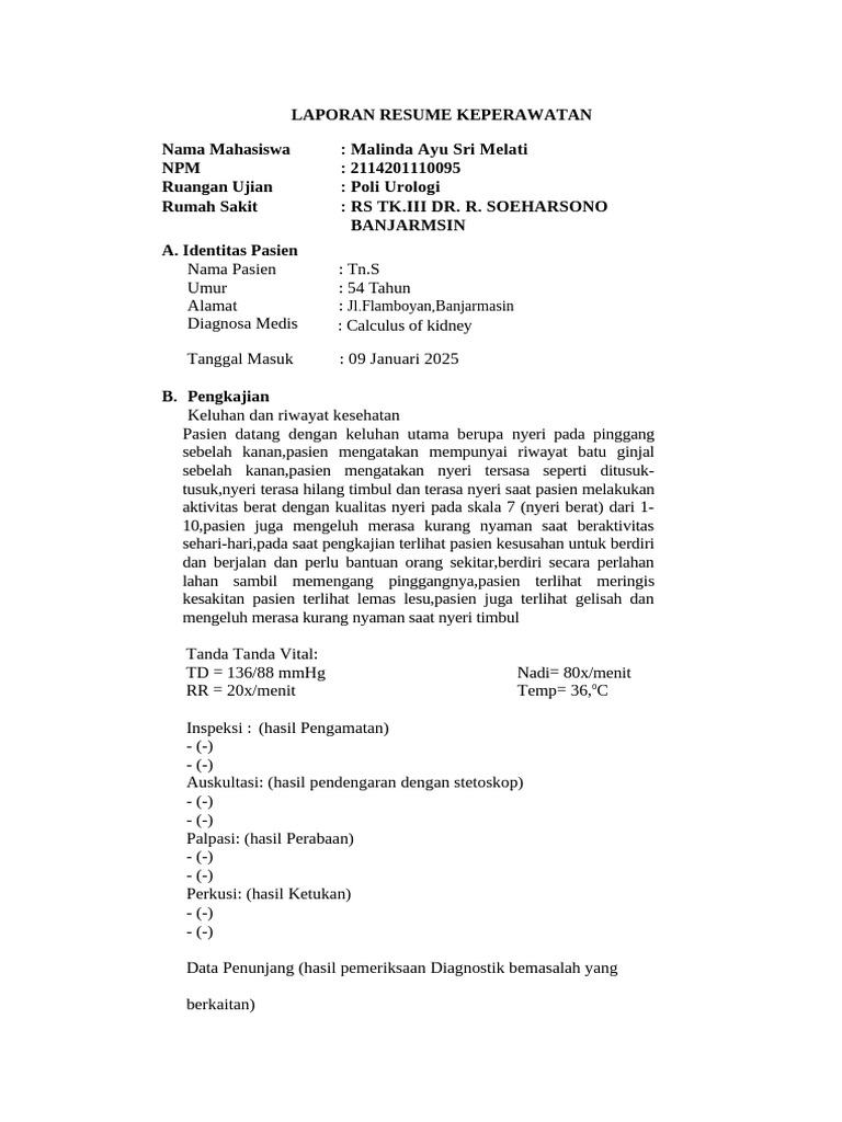 Laporan Resume Keperawata3 | PDF