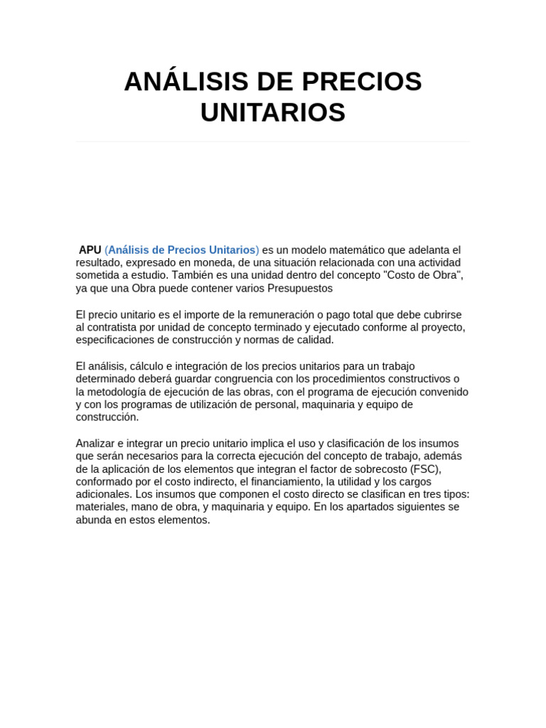 Análisis de Precios Unitarios 2 | PDF | Salario | Economias