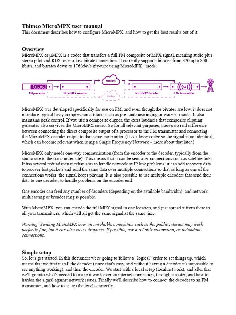 MicroMPX_manual | PDF | Codec | Computer Network