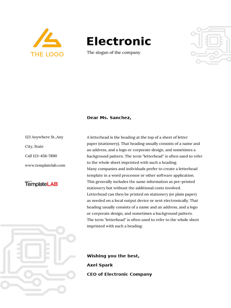 Electronic-Letterhead-Template | PDF