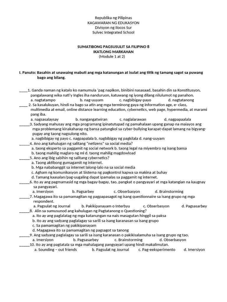 Q3 Fil8 Module 1-2 | PDF