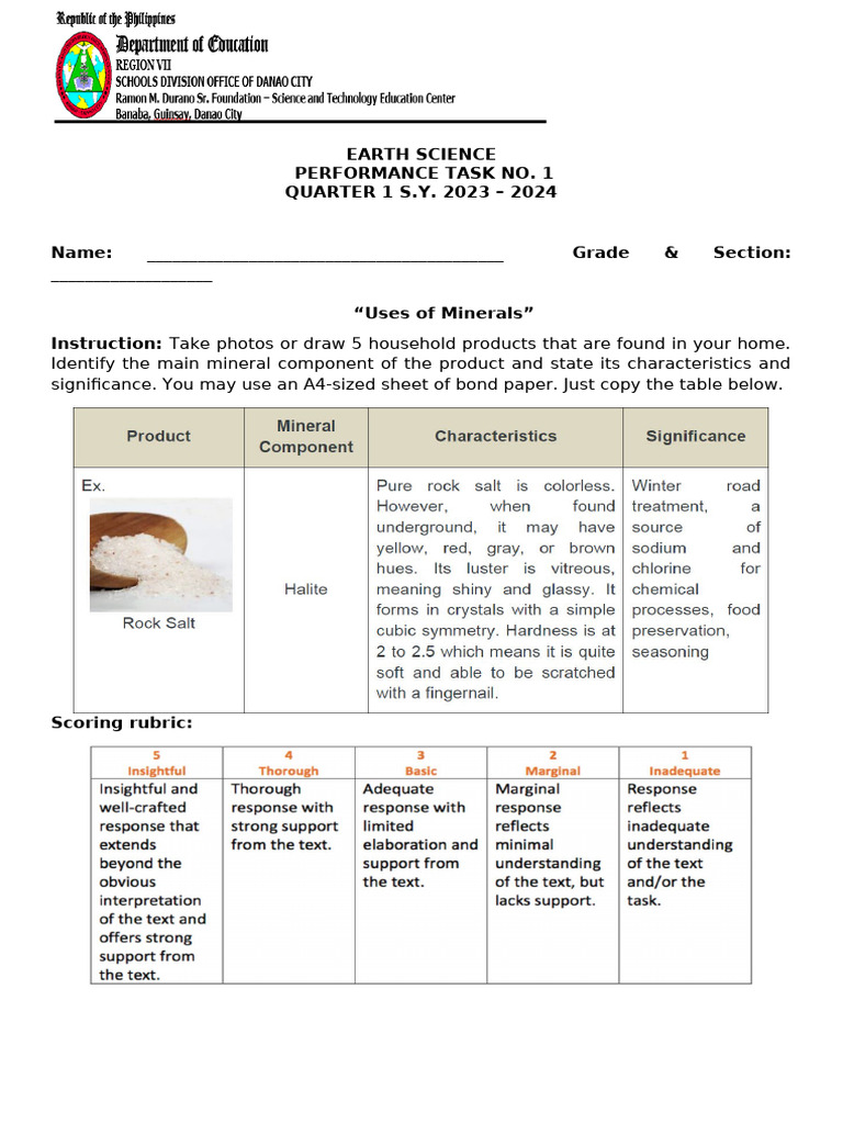 Uses of Minerals in Household Products | PDF | Infographics | Human ...