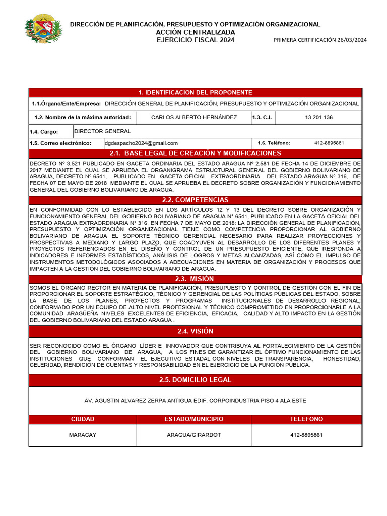 Poai 2024 Dgppoo | PDF | Presupuesto | Planificación