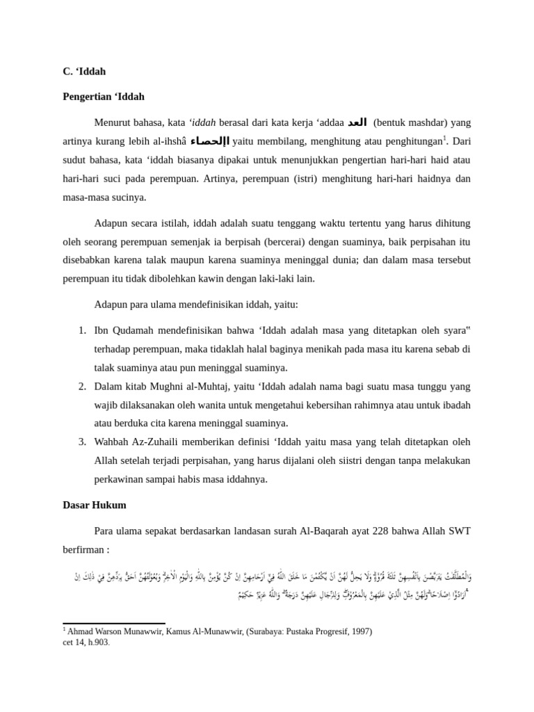 Pengertian dan Macam-Macam ‘Iddah | PDF