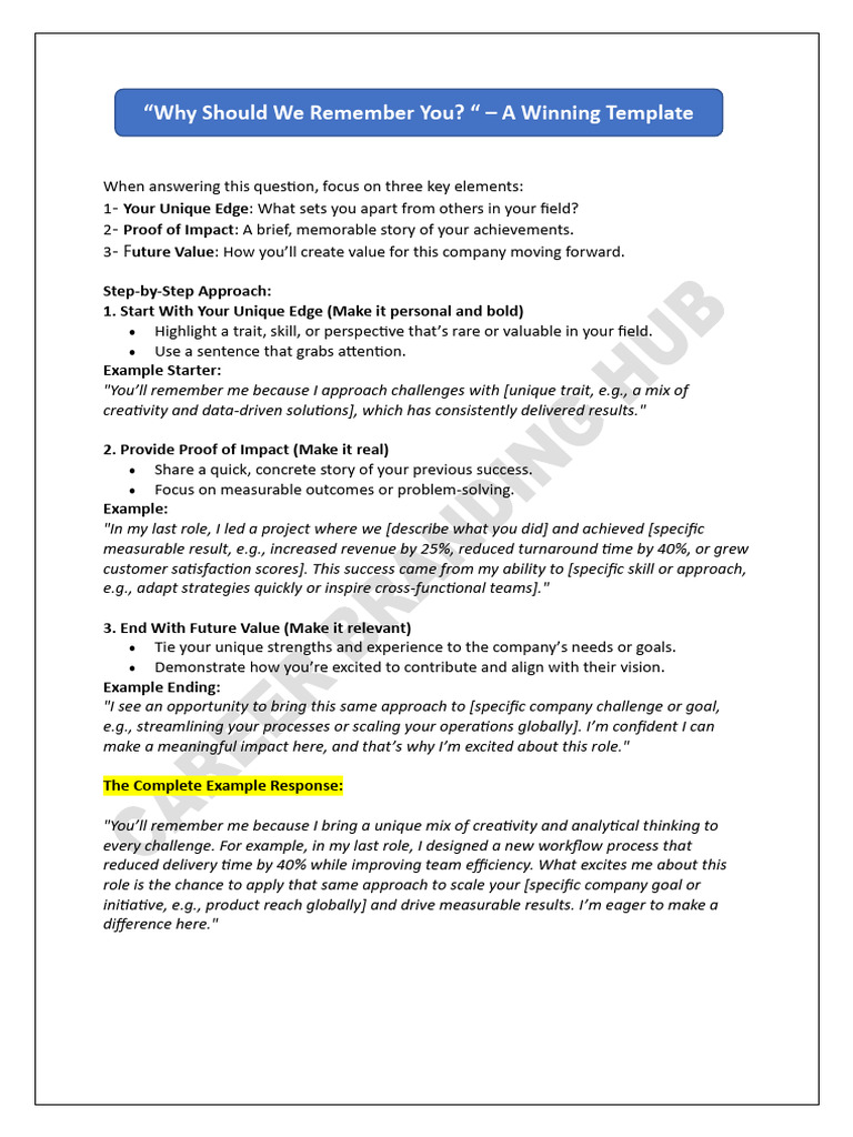 Memorable Template For Interviews | PDF | Creativity | Cognition