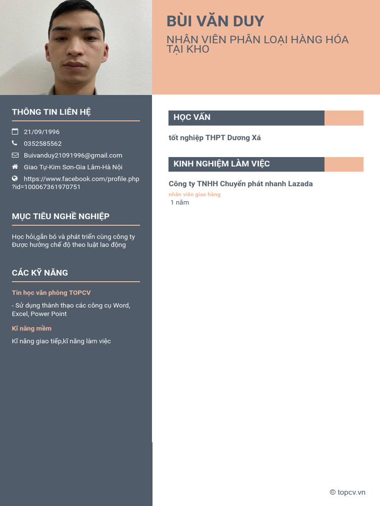 Bui Van Duy TopCV - VN 180422.230738 | PDF