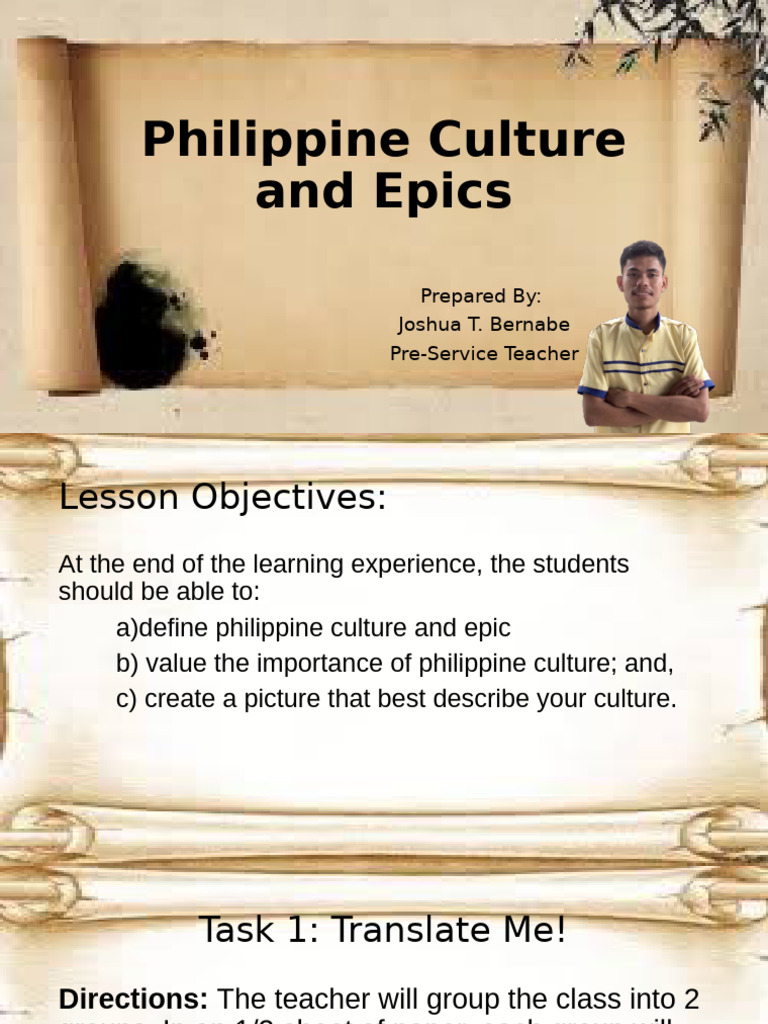 Philippine Culture and Epics W2 D1 | PDF | Epic Poetry | Philippines