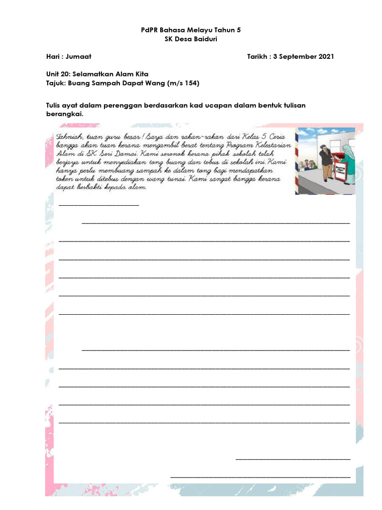 Latihan BM Tahun5 3September | PDF