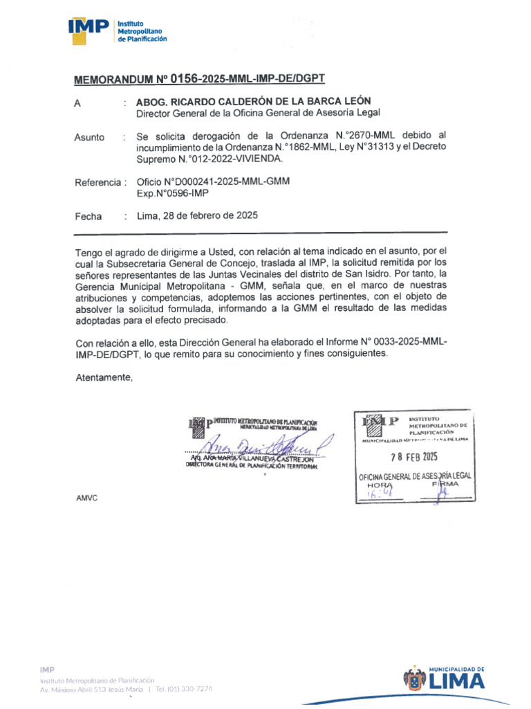Memo N°0156-2025 DGPT | PDF