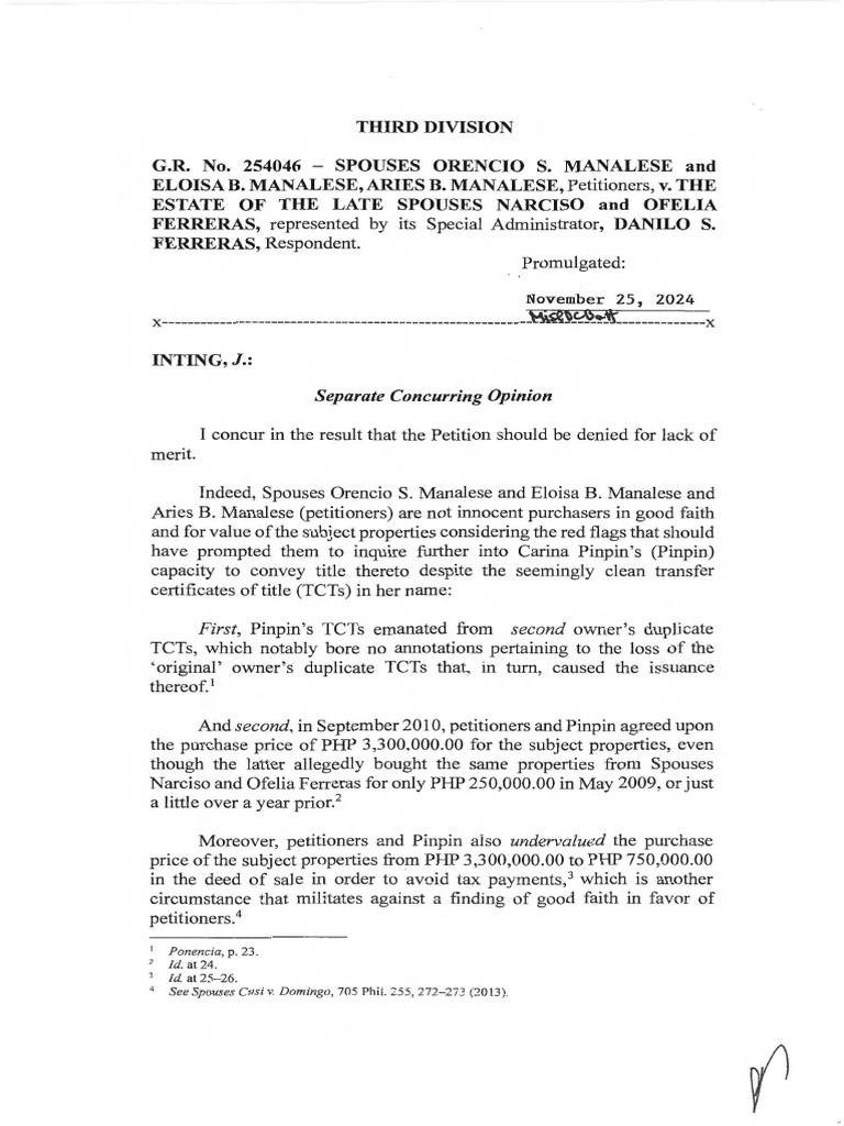Manalese vs. Ferreras: Good Faith Issues | PDF | Mortgage Law ...