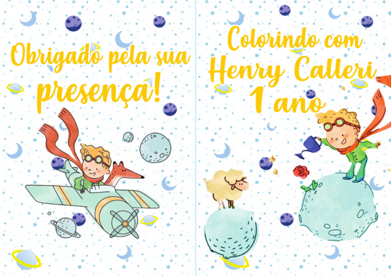 Capa Livro de Colorir Pequeno Principe | PDF